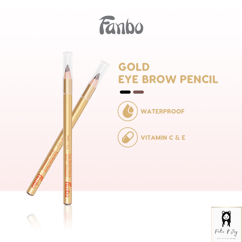 (READY STOCK) FANBO GOLD Black / Brown Waterproof Eye Brow Pencil ...