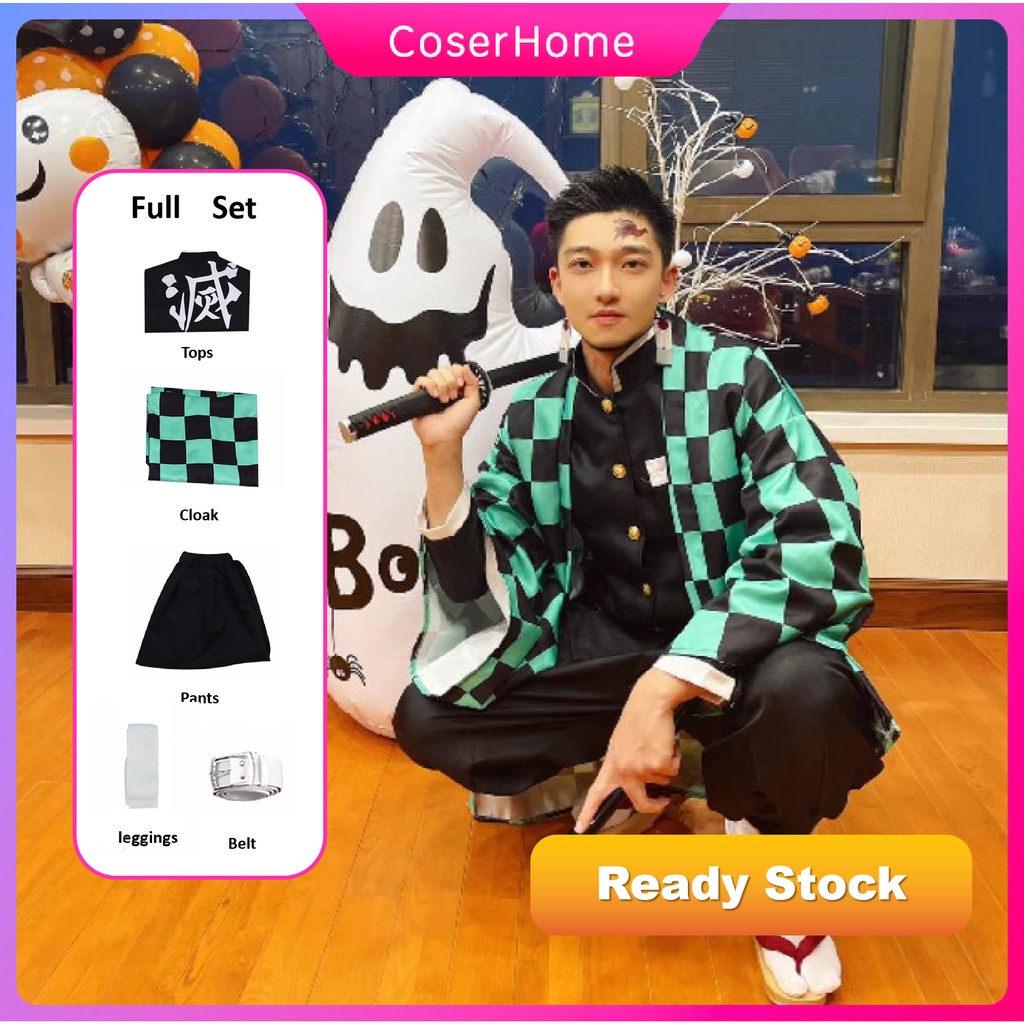 Demon Slayer No Yaiba Kimetsu Tanjiro Cosplay Costume for Men Anime ...