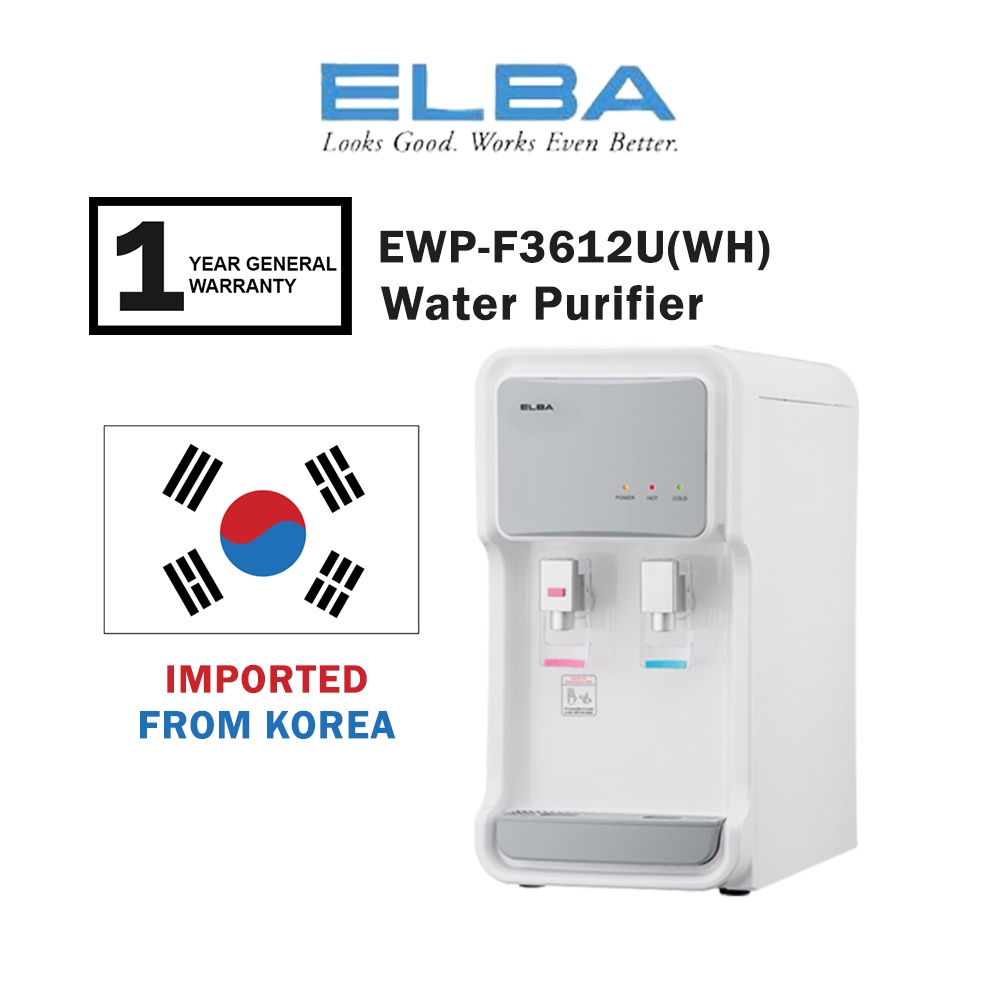 ELBA Water Purifier Mild Alkaline Water - White Hot (1.25L) + Cold (3 ...