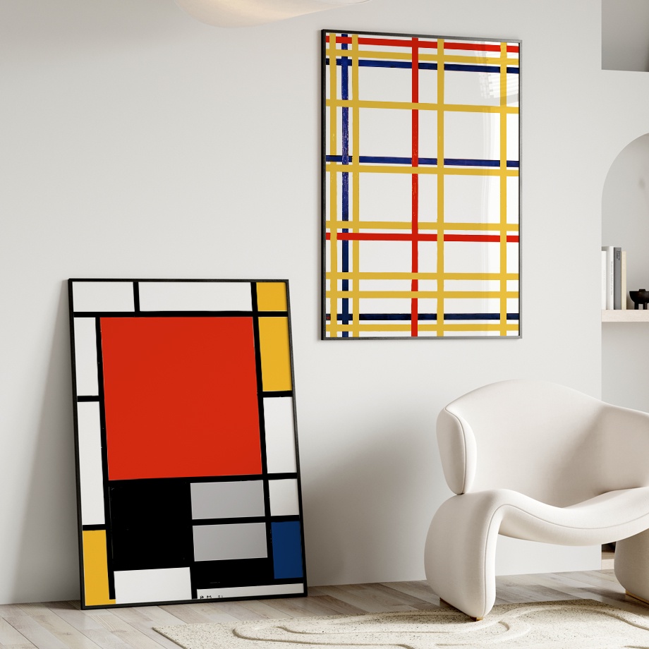 Piet Mondrian Mid Century Modern Wall Art Prints Abstract Geometric ...