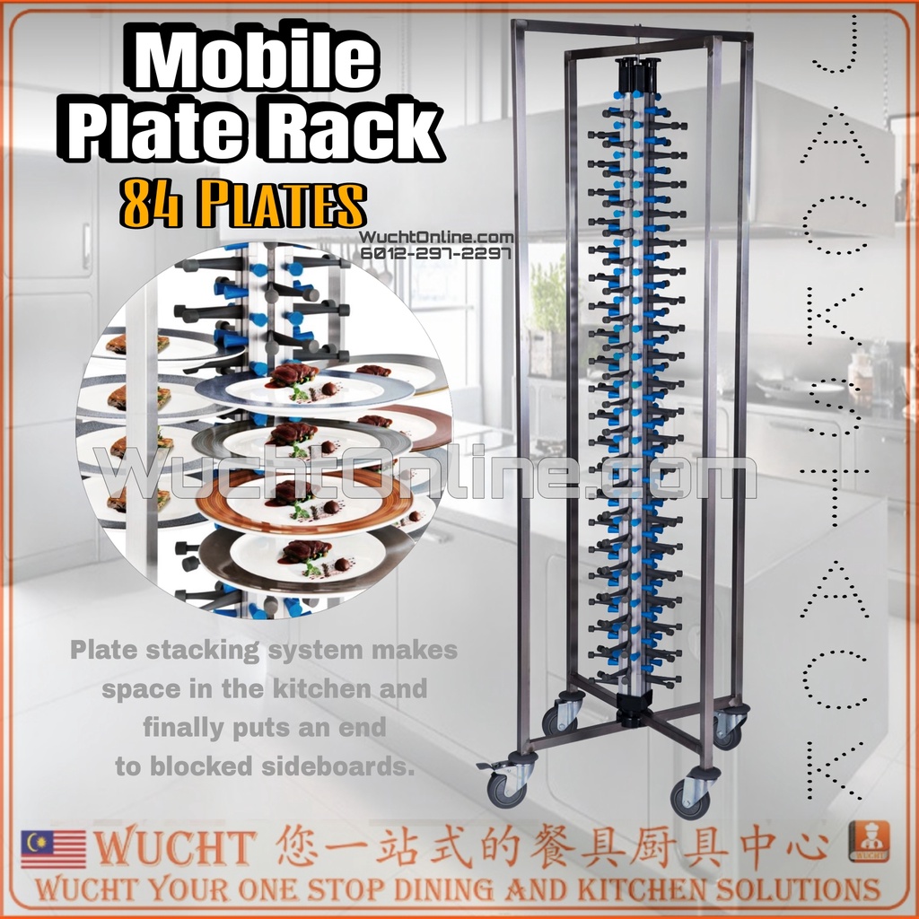 【WUCHT】84 Mobile Plate Jack Stack Plates Collapsible Mobile Catering ...