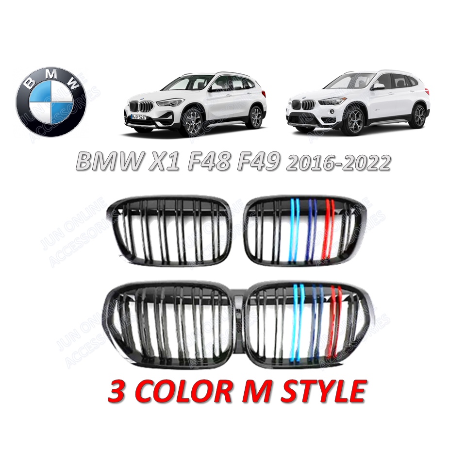 BMW X1 F48 F49 2016-2022 Front Grille Kidney Grilles Glossy Black 3 ...