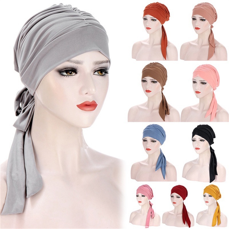 (JMBX)New Women Muslim Turban Hijab Cancer Head Scarf Chemo Hair Loss ...