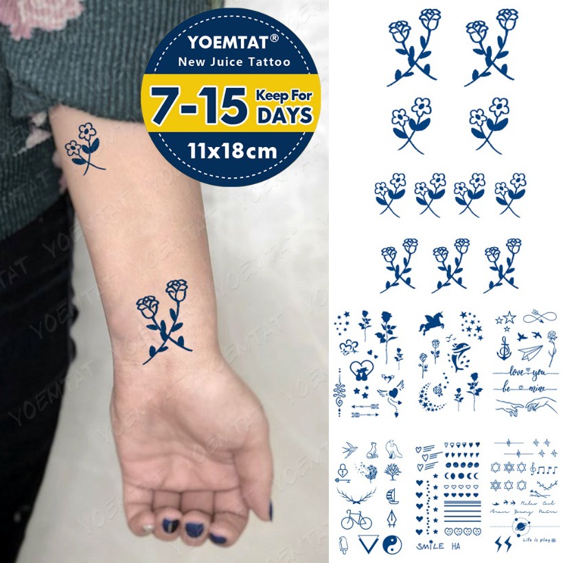 Waterproof Temporary Tattoo Sticker Genipin Herbal Semi-Permanent Body ...