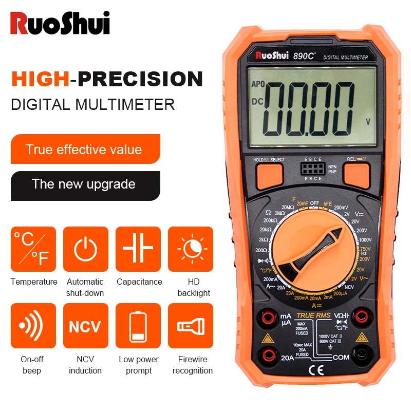 New Multimeter AC/DC Ammeter Volt Ohm Tester Multimetro With ...