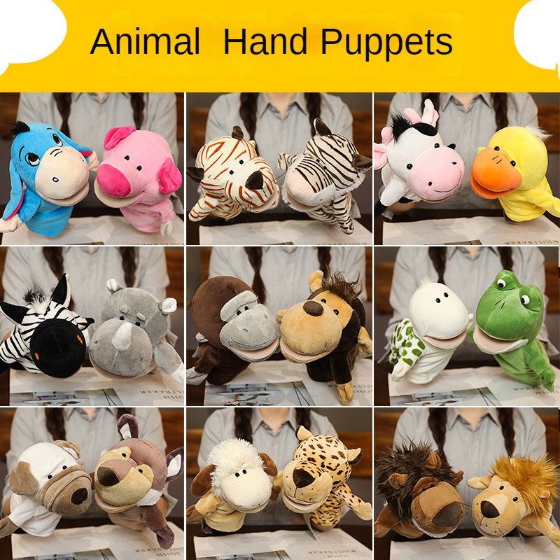 Ready Stock Animal Plush Hand Puppets Childhood Kids Cute Soft Toy ...