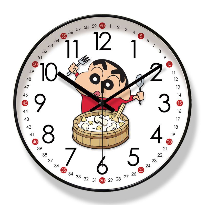 【High quality 】Crayon Shin-chan clock room wall clock silent Nordic ...