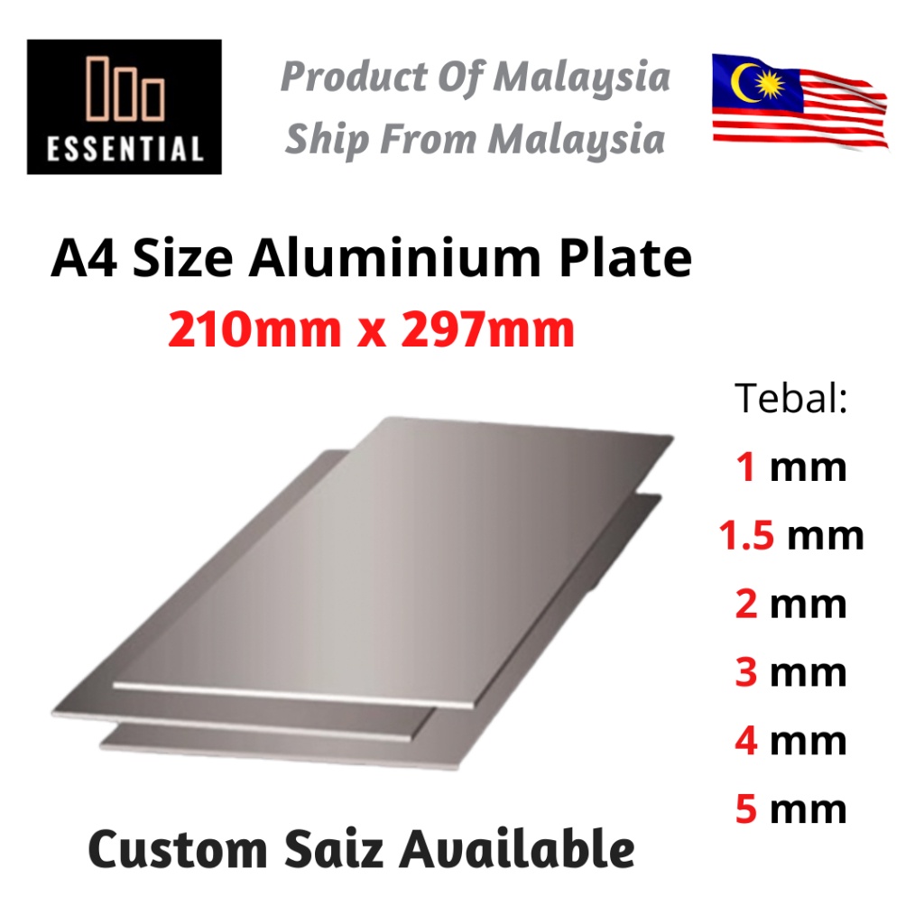 A4 A3 A2 size Aluminium Plate Papan Aluminium Sheet Metal 1mm 1.5mm 2mm ...