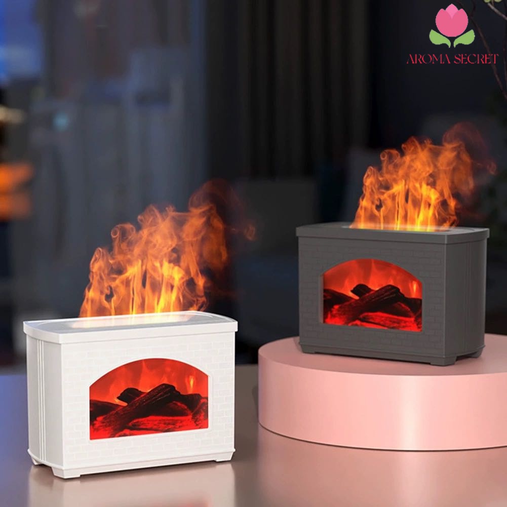 270ml Flame Aromatherapy Diffuser Simulation Fireplace Air Humidifier ...