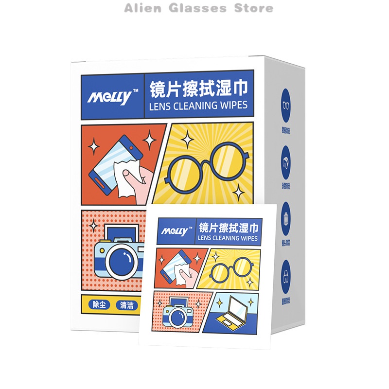 100pc disposable eyeglass cloth, portable lens wiping paper, mobile ...
