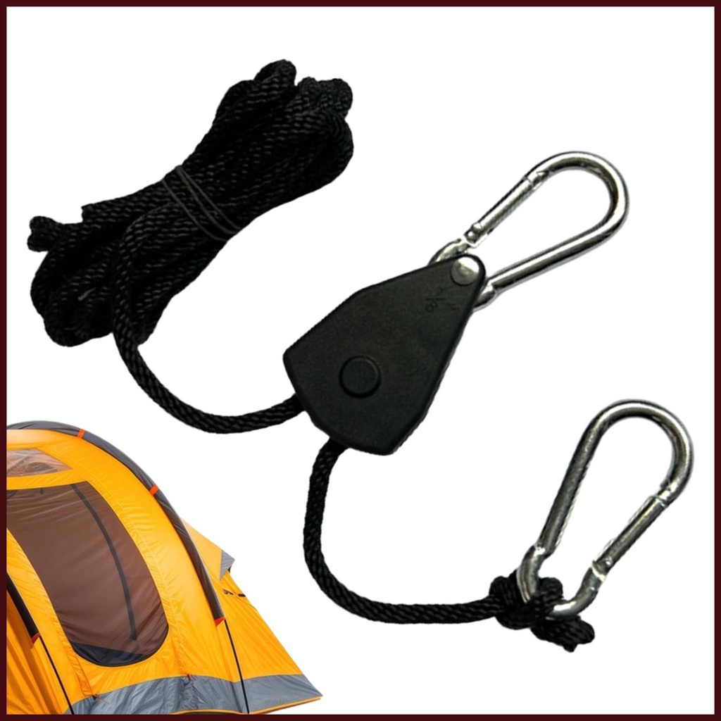 Camping Rope With Ratchet Pulley Windproof Adjustable Heavy-Duty Rope ...