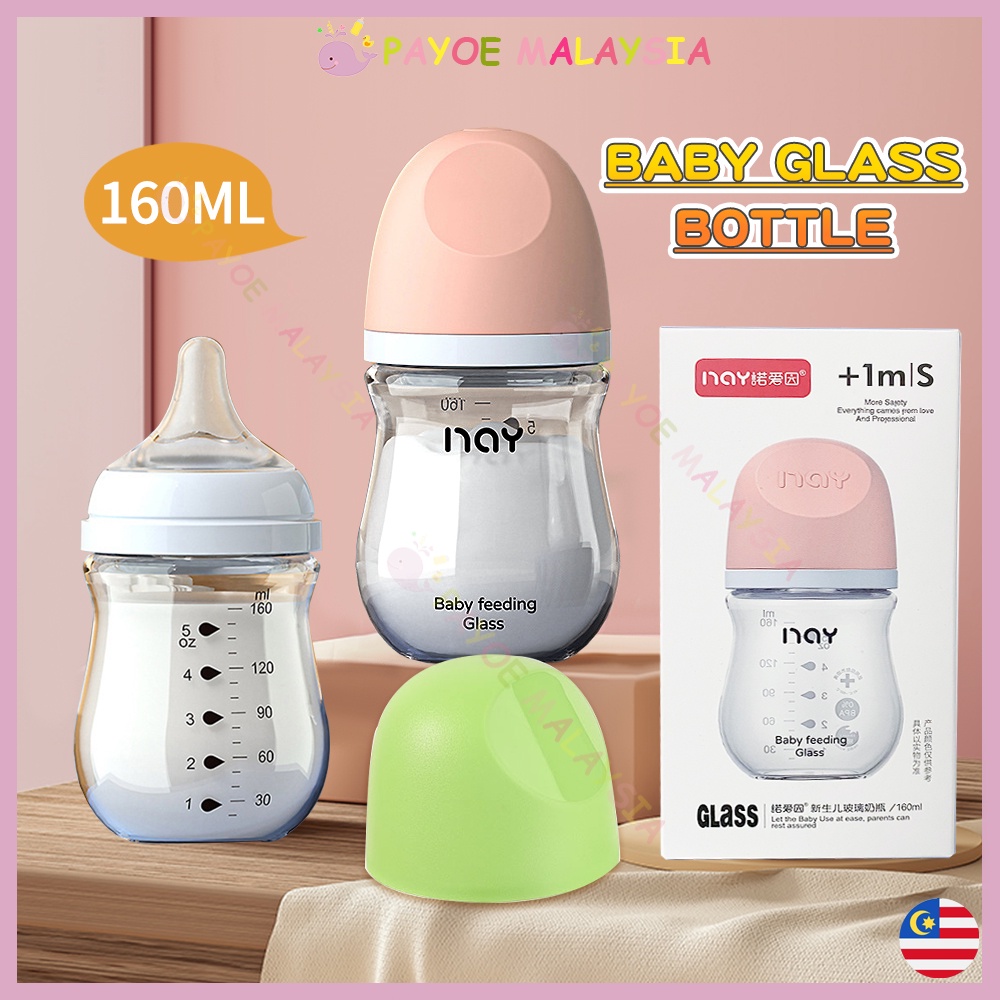 Payoe 160ml Botol Susu Wide Neck Newborn Glass Feeding Bottle Bionics ...