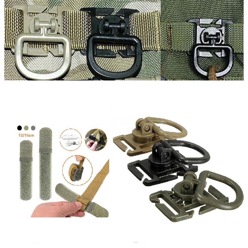 Outdoor Carabiner Swivel D-Ring Clamp Molle Webbing Clip Backpack ...