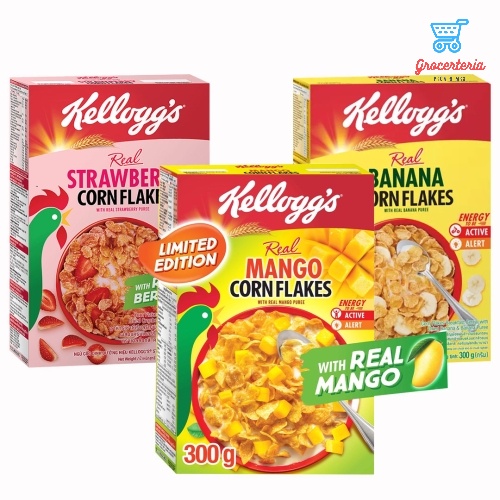 Kellogg's Breakfast Cereal Strawberry / Banana Corn Flakes / Mango Corn ...