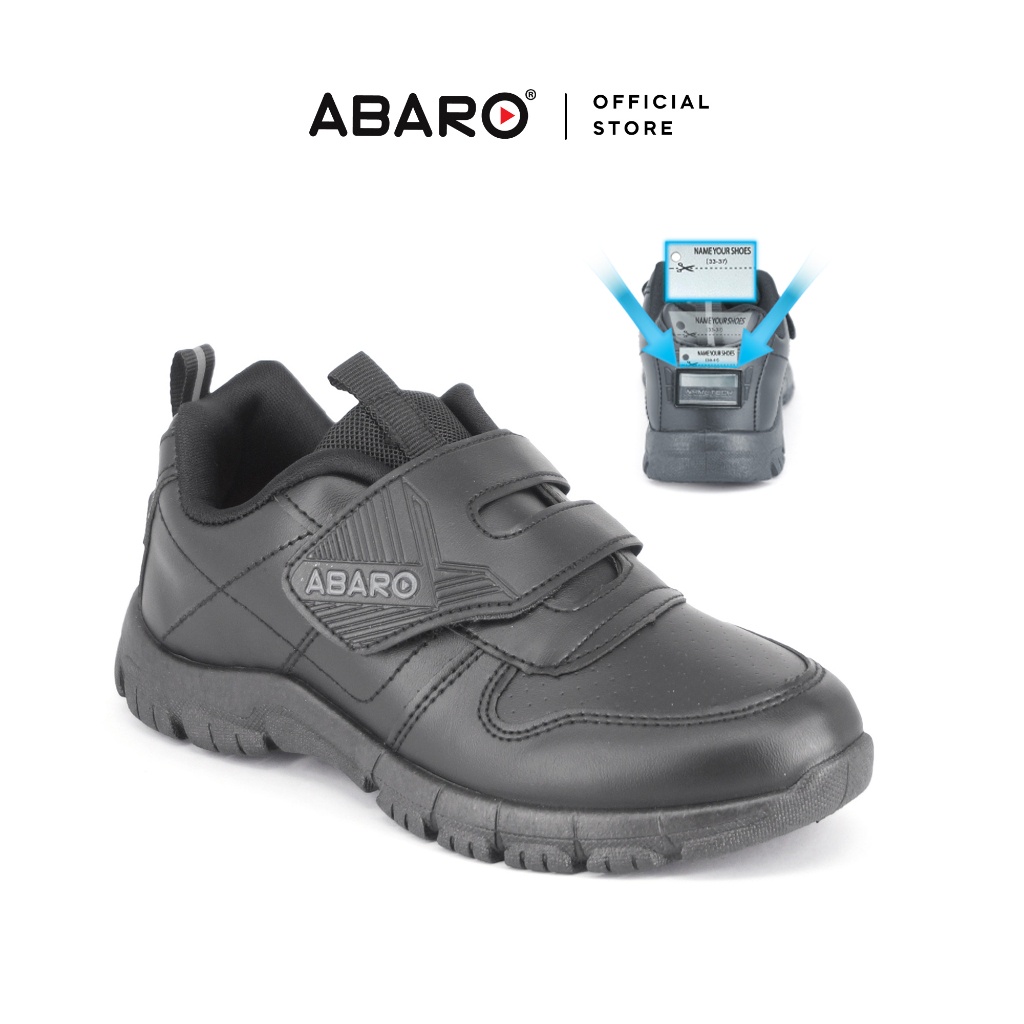ABARO Water Resistant 2323N Anti-Bacterial School Shoes - Black ...