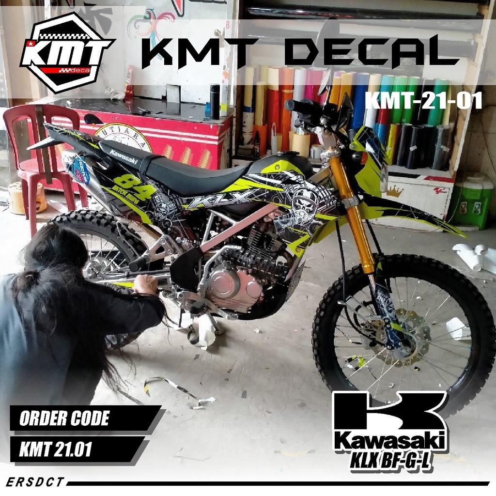 Decal Sticker Motorcycle Cross KLX 150 BF Fullbody-Dekal Sticker KLX BF ...