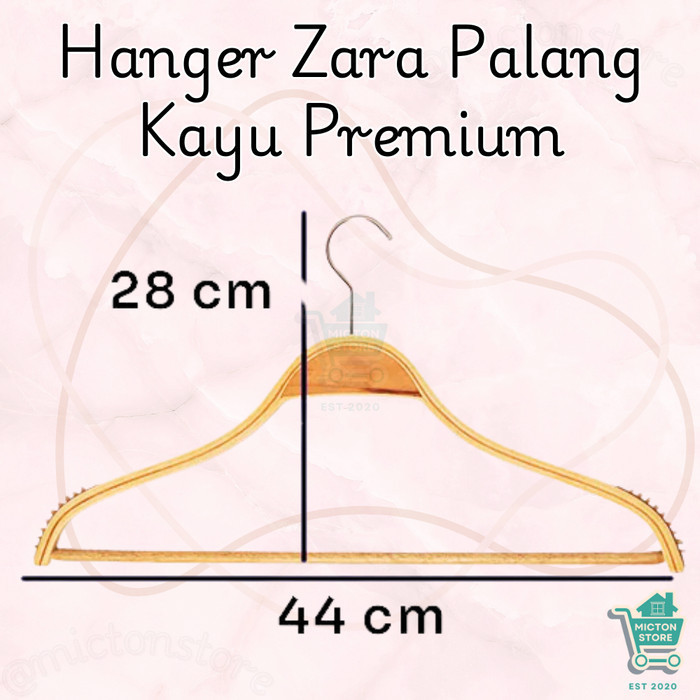 GANTUNGAN KAYU Homton Premium Quality Zara Cross Wooden Hanger Clothes ...