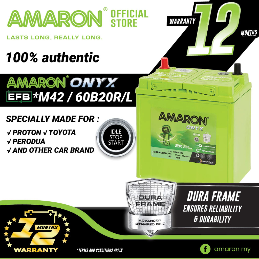 Amaron ONXY EFB series M42L/R 60B20L/R | Shopee Malaysia
