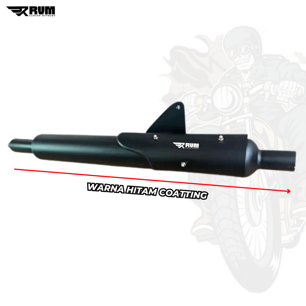 New Custom Royal Enfield Exhaust for Kawasaki W175 Fullsystem Blackdoff ...
