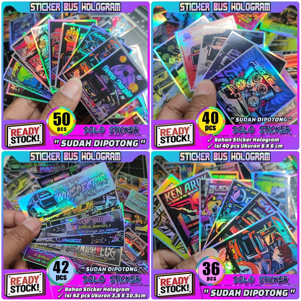 50/42/40/36 PCS STICKER PACK MANIA BUS STICKER - HOLOGRAM BIS STICKER ...