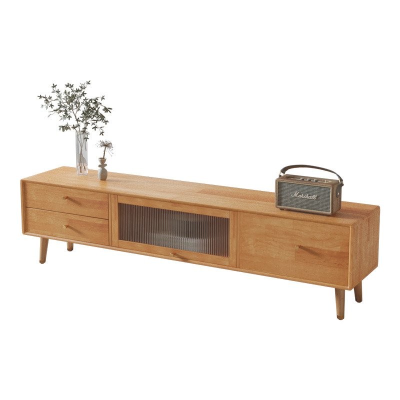 Semua Kabinet TV Kayu Pepejal dan Set Meja Kopi Nordic Moden Pangsapuri ...