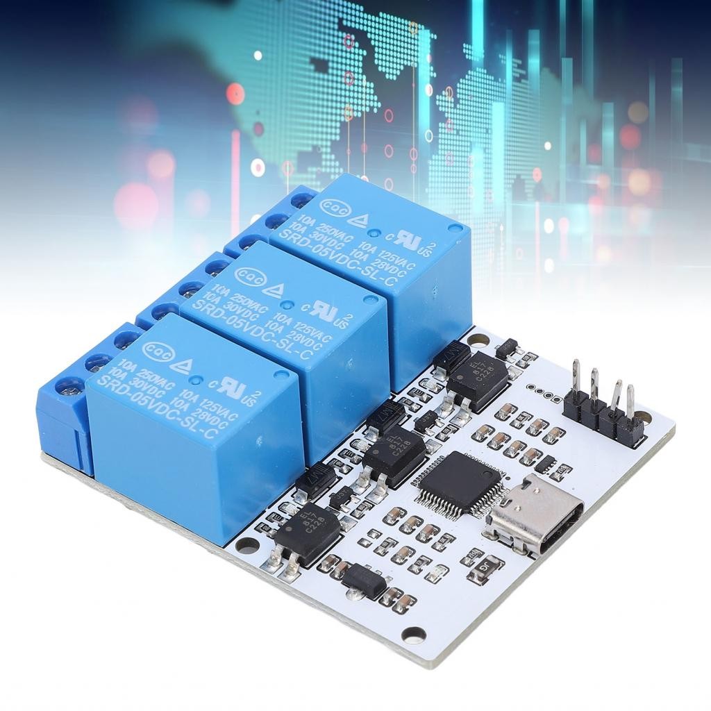 Bamaxis 3 Channel USB Relay Module Stable to Serial Control 5V 10A Relays with Overcurrent LED ...