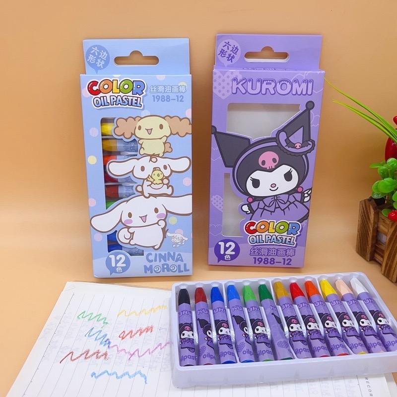 (CFC) Crayon coloring SET CONTAINS 12 PCS oil pastel coloring colorful ...
