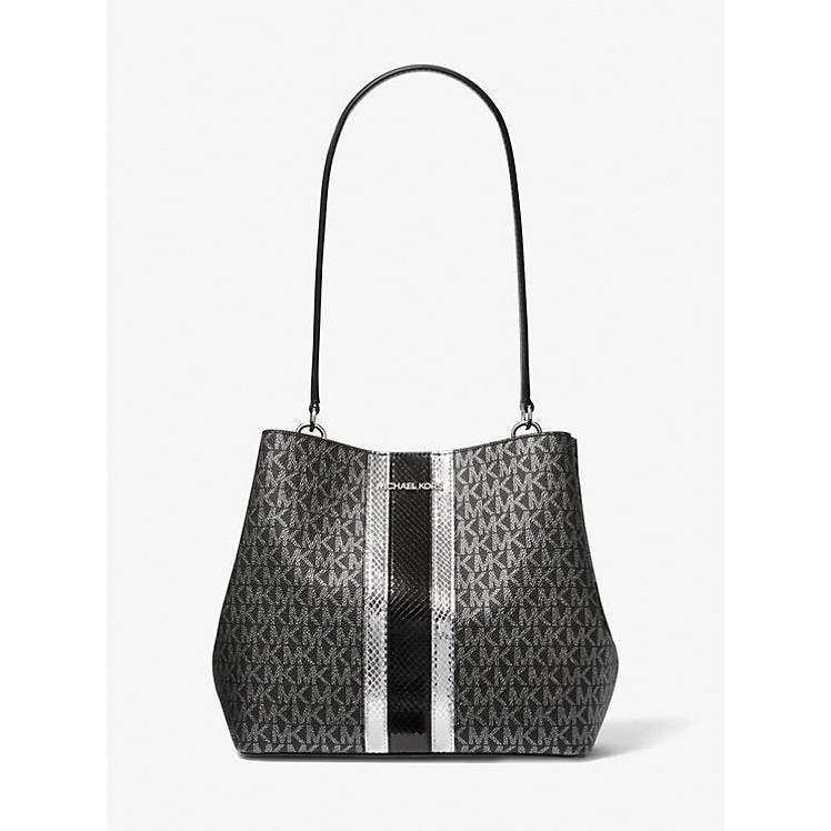MK Pratt Medium Bucket Shoulder Bag in Signature Black (35F4G3FS2B ...