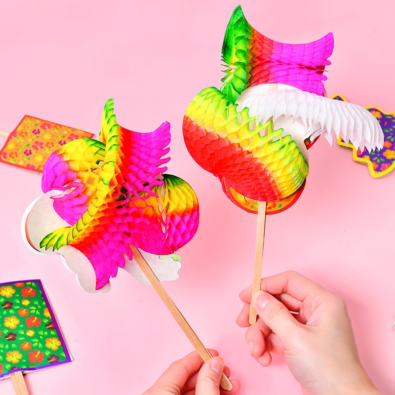 DIY Flip Paper Flower Random Color Kids Manual Deformation Magic Paper ...