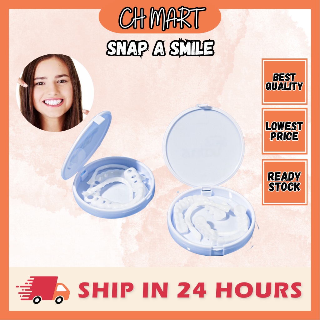 2Pcs/Set Smile Hot Teeth Denture Snap-on Upper Natural Flex Denture ...