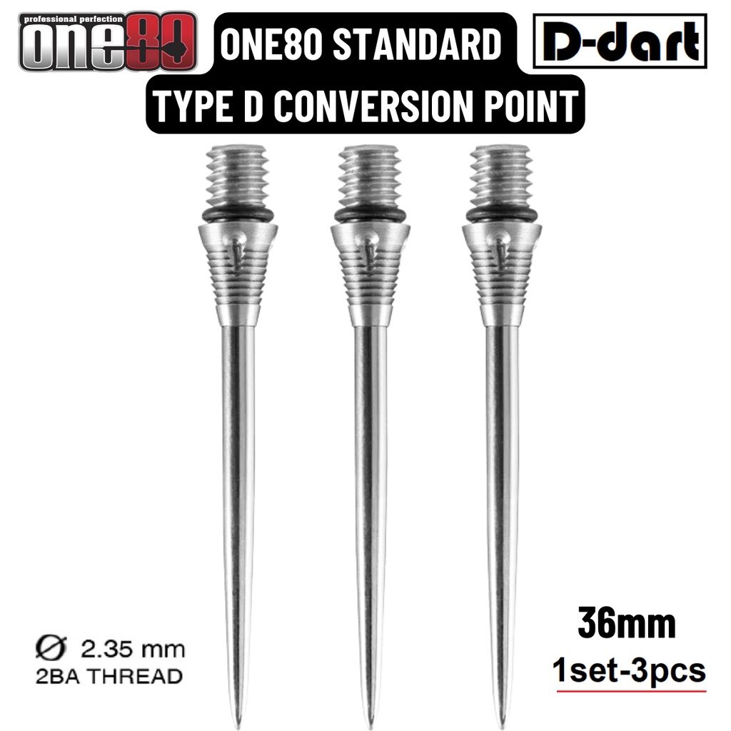 ONE80 CONVERSION POINT - TYPE D (36mm) STANDARD CONVERSION DART POINTS SILVER (2BA) | Shopee ...
