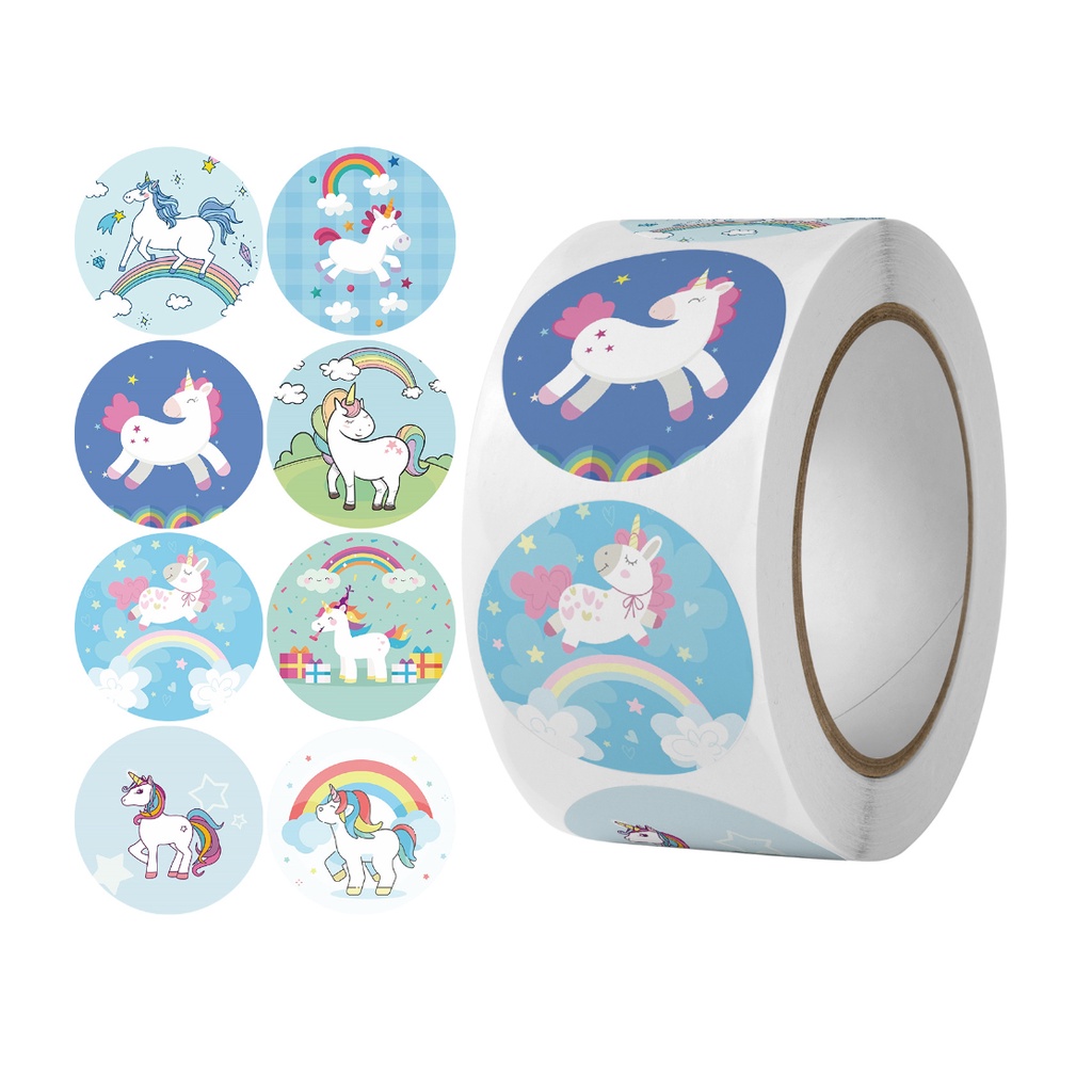 50/500pcs/roll Unicorn Reward Sticker for Kids Mermaid Unicorn ...