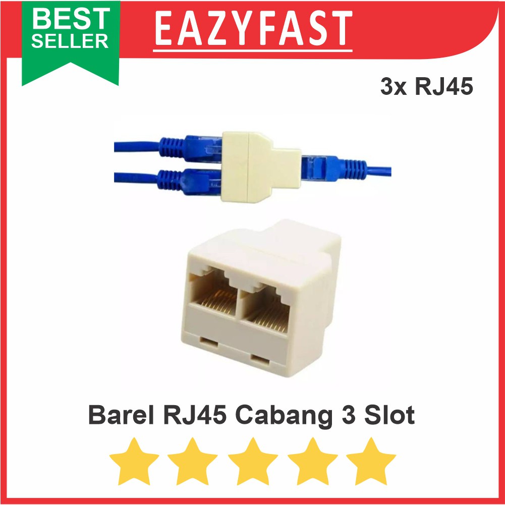 Barrel RJ45 RJ45 Female Double Branch 2 3 Port UTP LAN Cable Connection ...