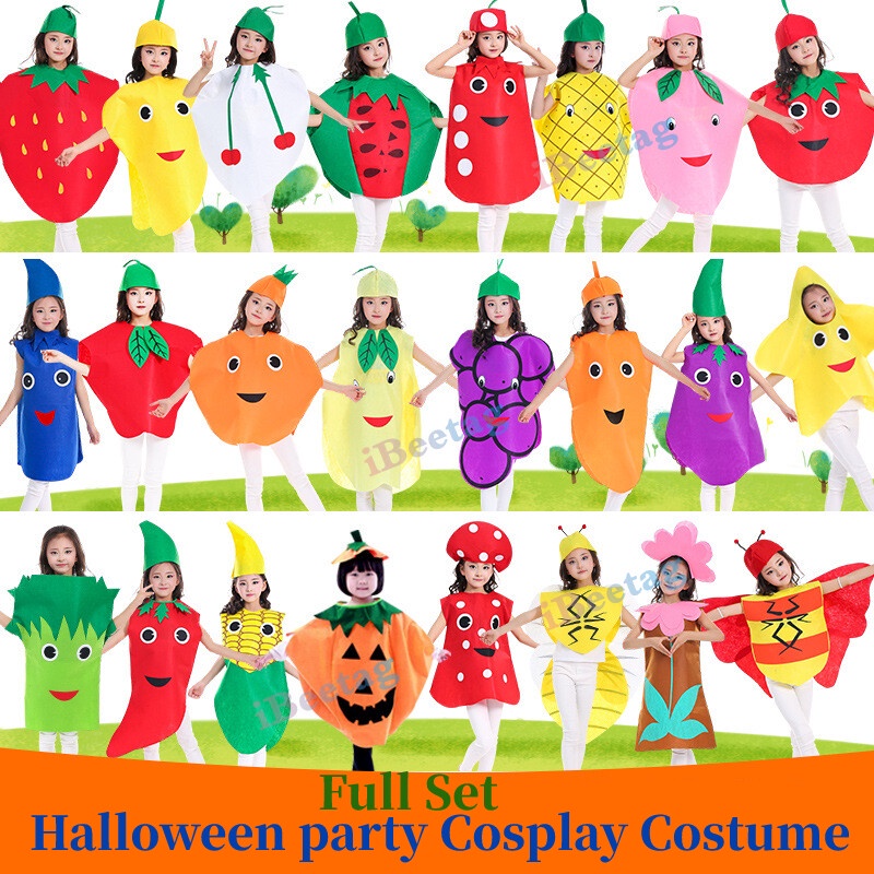 Local】Fruit Vegetable Halloween Party Cosplay Costume Christmas Cute Dress Up School Stage ...