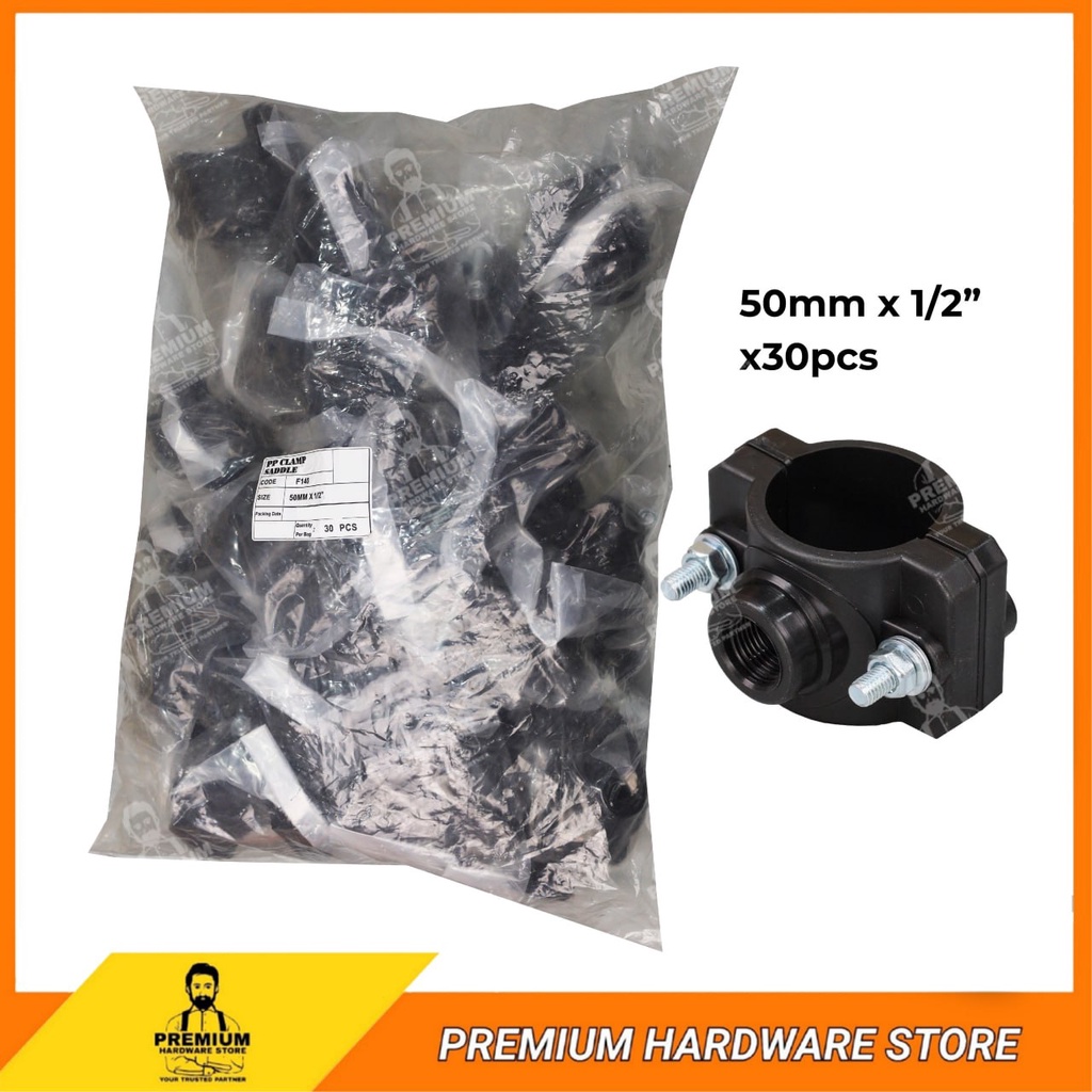 Poly Clamp Saddle 50mm x 1/2 Inch (30 Pcs) PP Compression Fitting Poly ...