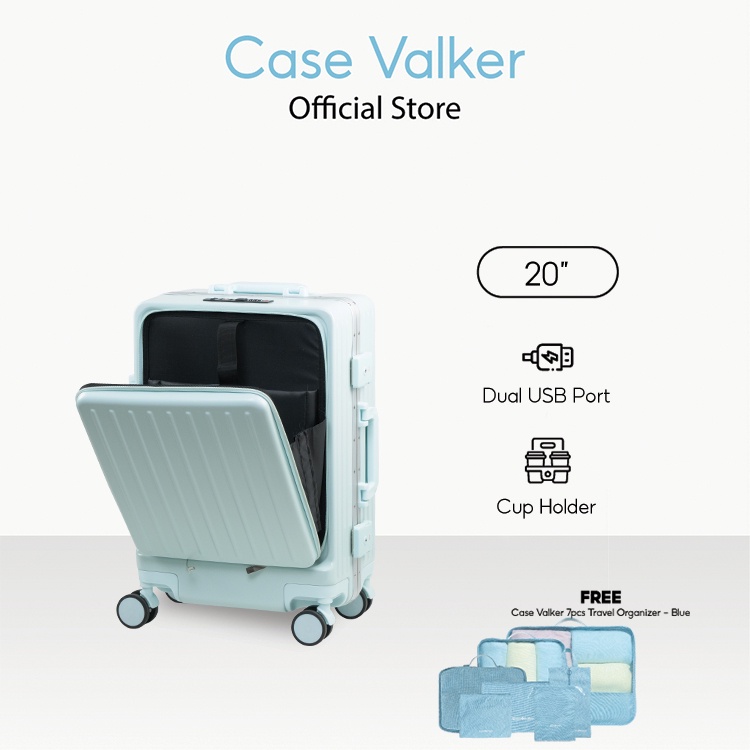 Case Valker 20" Morpho Aluminum Frame Suitcase with Front Opening Cup ...