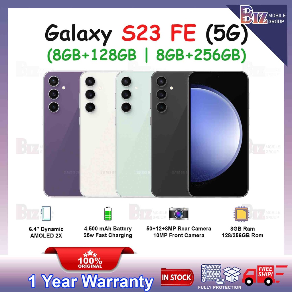 Samsung Galaxy S23 FE 5G [8GB+128GB / 8GB+256GB] | Original Malaysia New Set | Shopee Malaysia