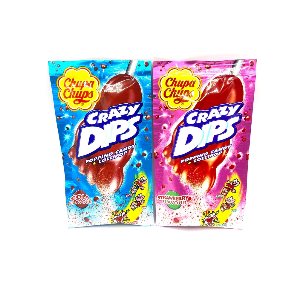 Chupa Chups Crazy Dips Popping Candy + Lollipop 14g | Shopee Malaysia