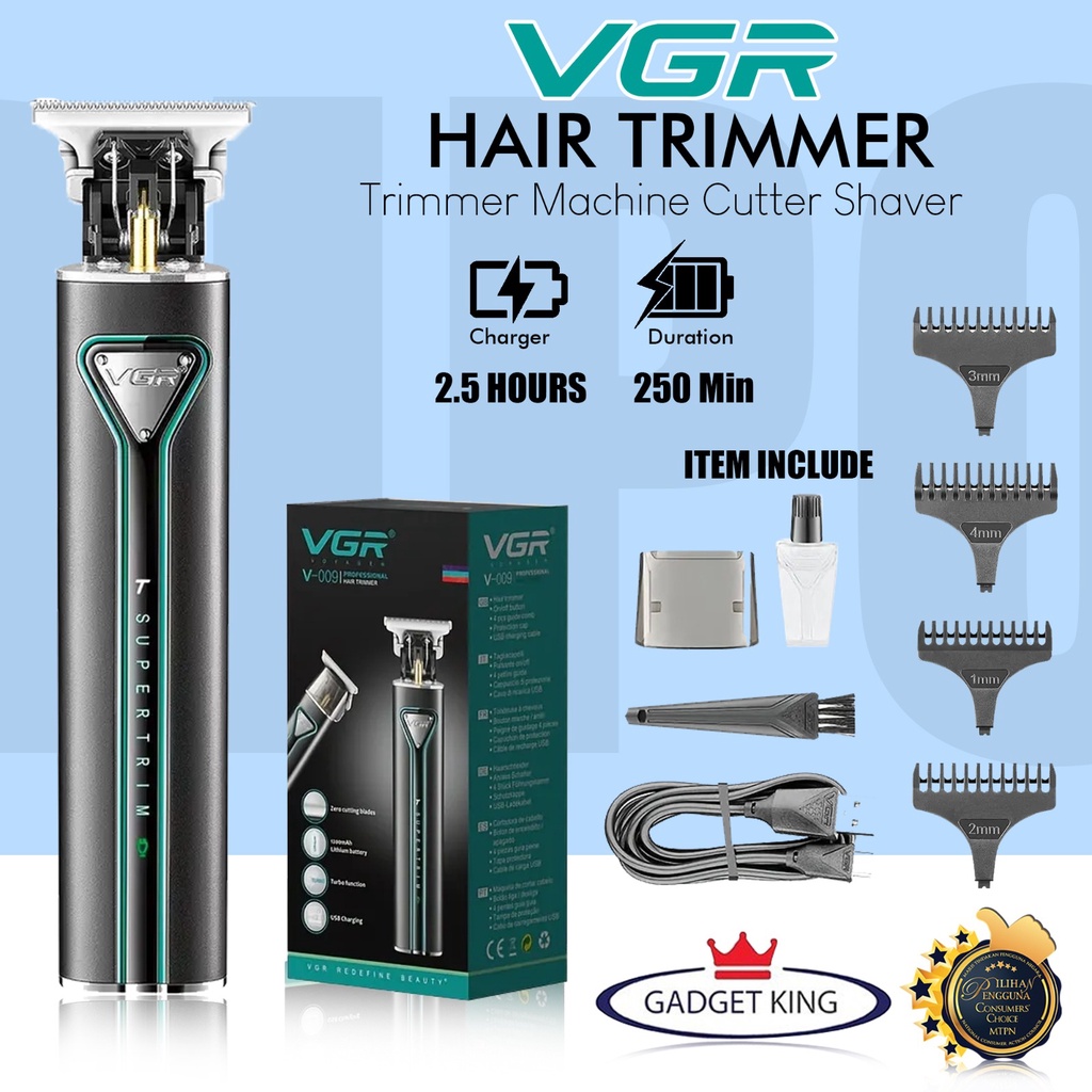 VGR V-009 Metal Electric Hair Clipper Carving Scissors Retro Oil Head ...