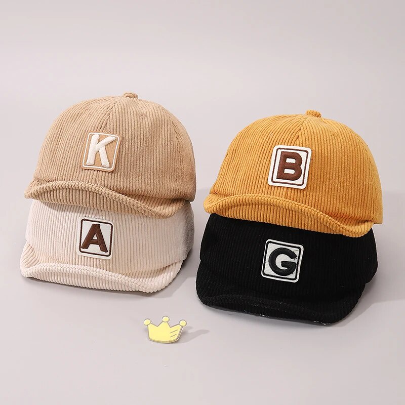 Letters Corduroy Infant Baseball Cap Adjustable Cotton Outdoor Travel ...