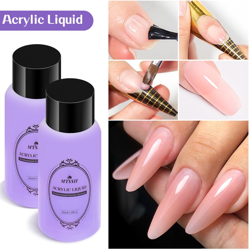 MTSSII 40ml Acrylic Liquid Nail Polish Crystal Acrylic Nail Powder ...