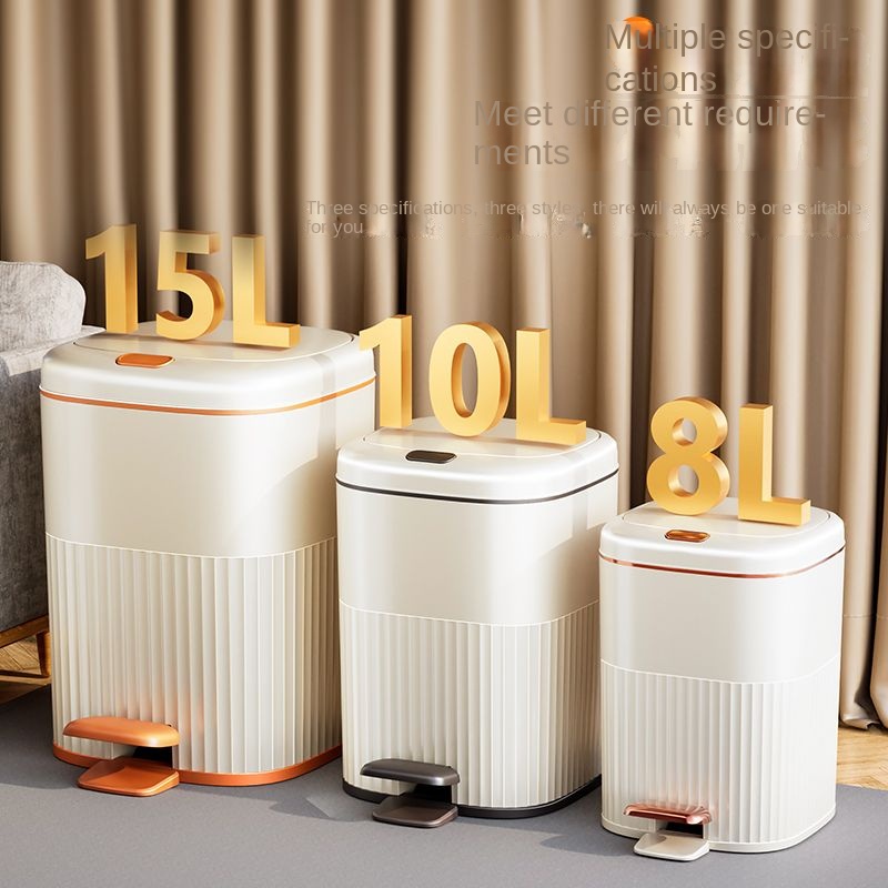 Nordic Style Large-Capacity Foot-operated Toilet Paper Basket Trash Can ...