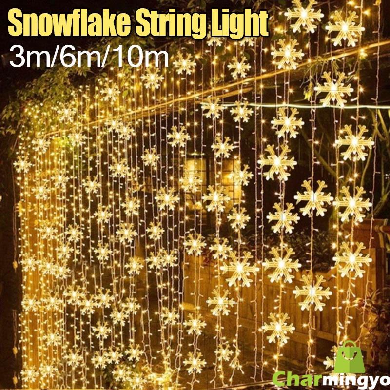 Snowflake LED String Fairy Light Garland Christmas Lights Home Xmas ...