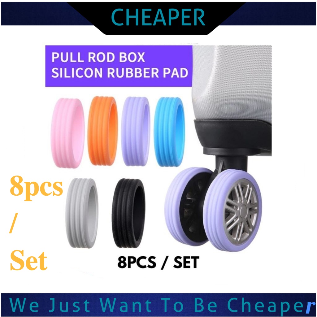 Earn Rm1 - 8pcs Set Luggage Wheel Roller Silicone Protector Protect ...