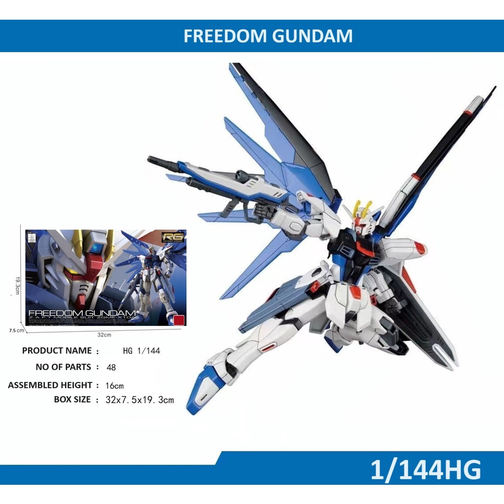Gundam Plastic Model 1/144 & 1/100 EG/HG Strike Freedom/Wing/Virtue ...