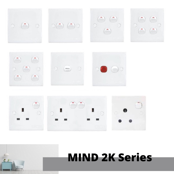 (Full Range) Mind 2K Series Home Switches & Sockets WHITE | Shopee Malaysia
