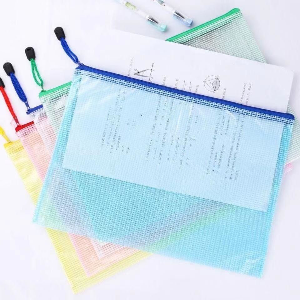 A4/B5/A5/A6 Mesh pvc Zipper Folder bag Pembungkus Buku Teks Dan Fail ...