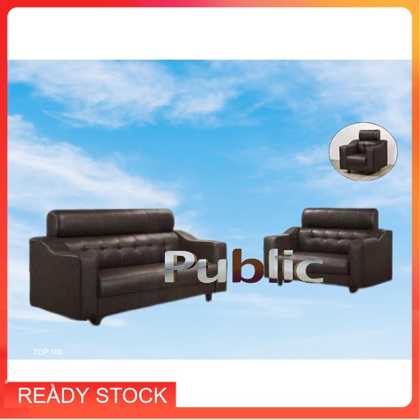 𝙏𝙀𝙍𝙈𝙐𝙍𝘼𝙃 PVC Sofa 1 Seater 2 Seater 3 Seater Sofa Kulit Hitam PVC ...