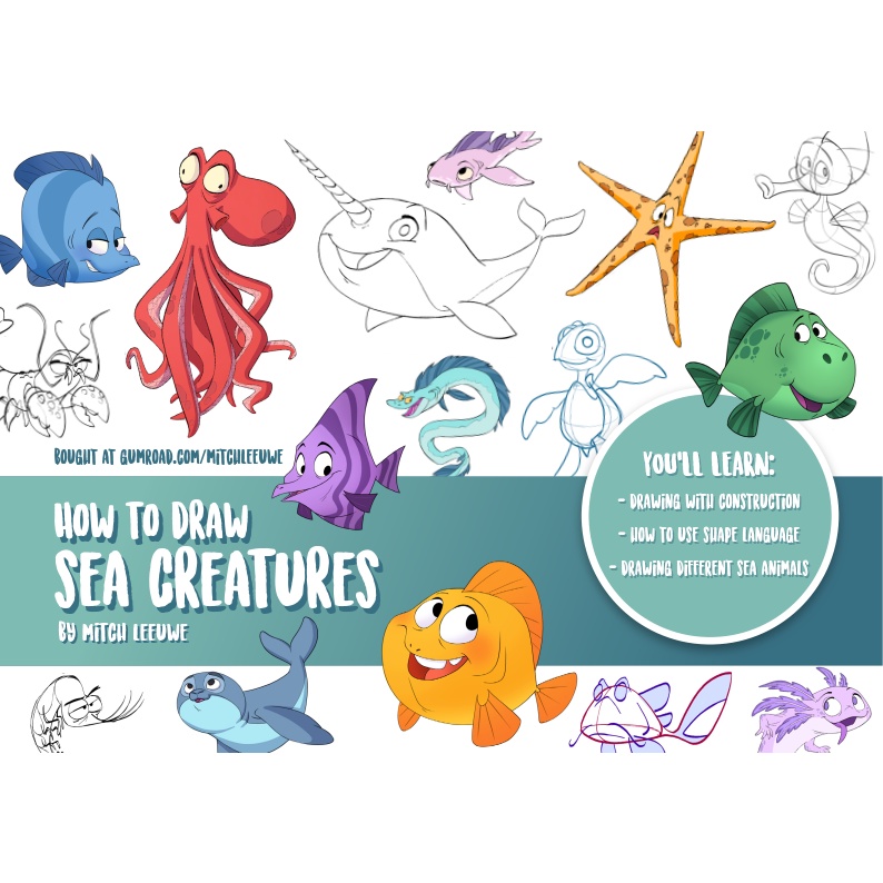 (ART) Mitch Leeuwe - How to Draw Sea Creatures | Shopee Malaysia