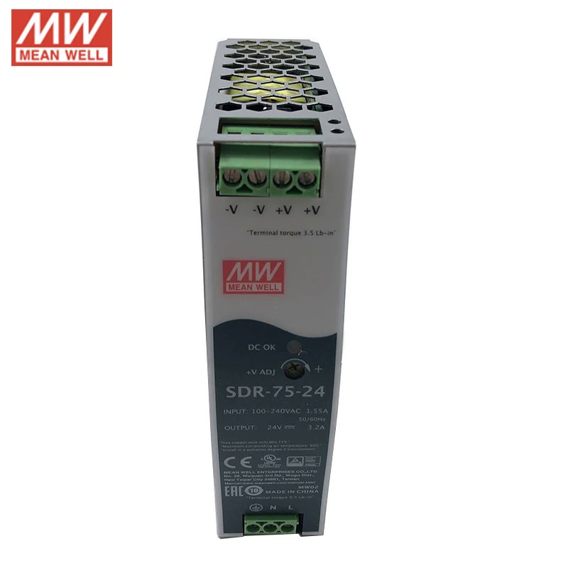 SDR-75 MEAN WELL 75W 12V 24V 48V Slim size DIN Rail Switching Power ...